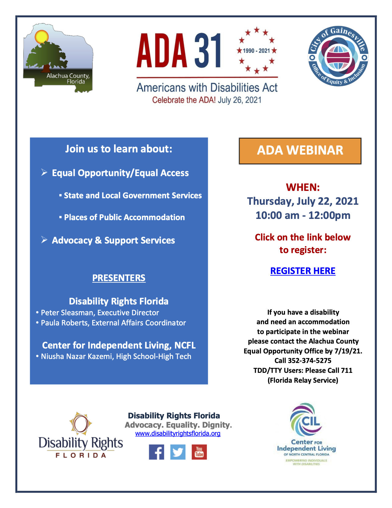 The ADA 31st Anniversary! | Center for Independent Living of North ...