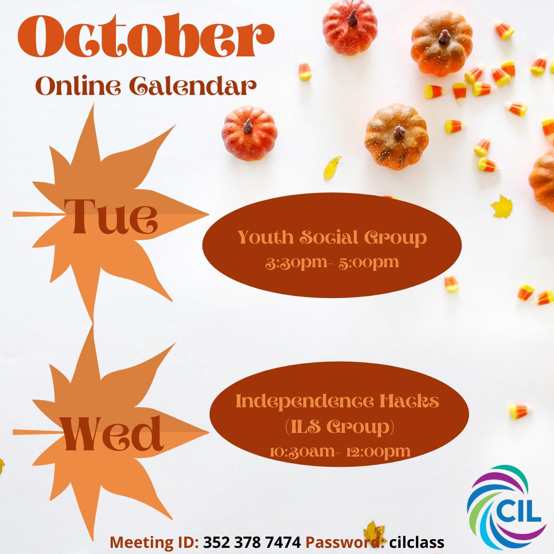 Join us for CIL Online Activities in October! | Center for Independent ...