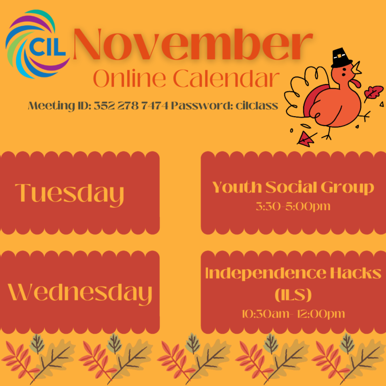 Join us for CIL Online Activities in November! | Center for Independent ...