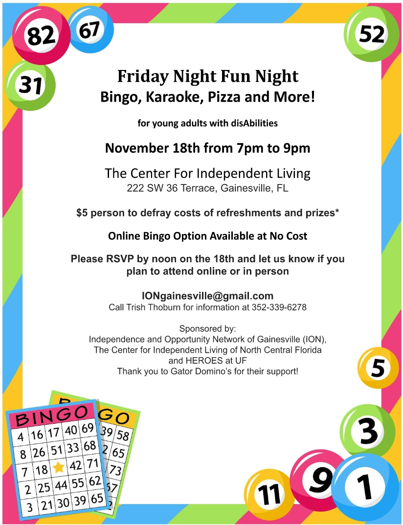 Join us for Friday Night Fun Night! | Center for Independent Living of ...