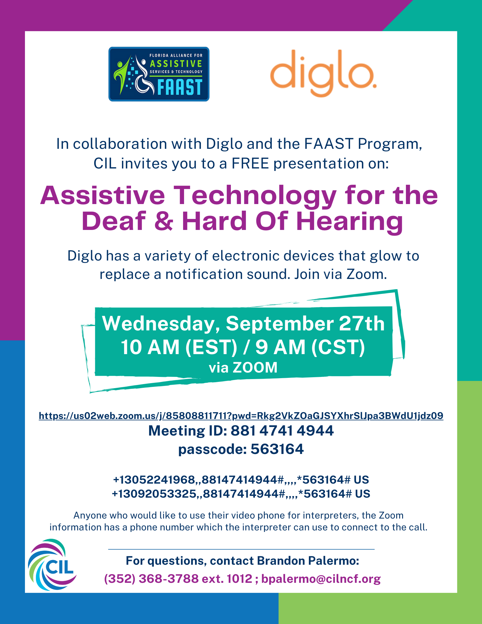 Diglo and the FAAST FREE Presentation | Center for Independent Living ...